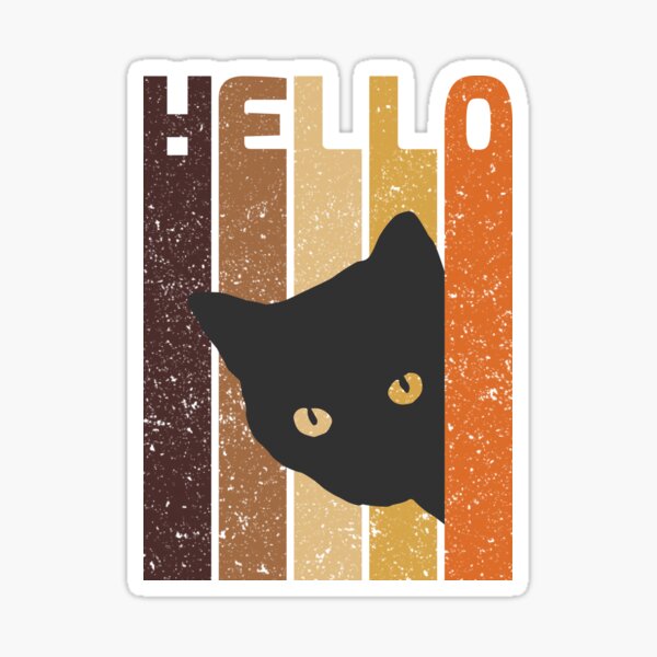 "HELLO CAT" Sticker by kalit-designs | Redbubble