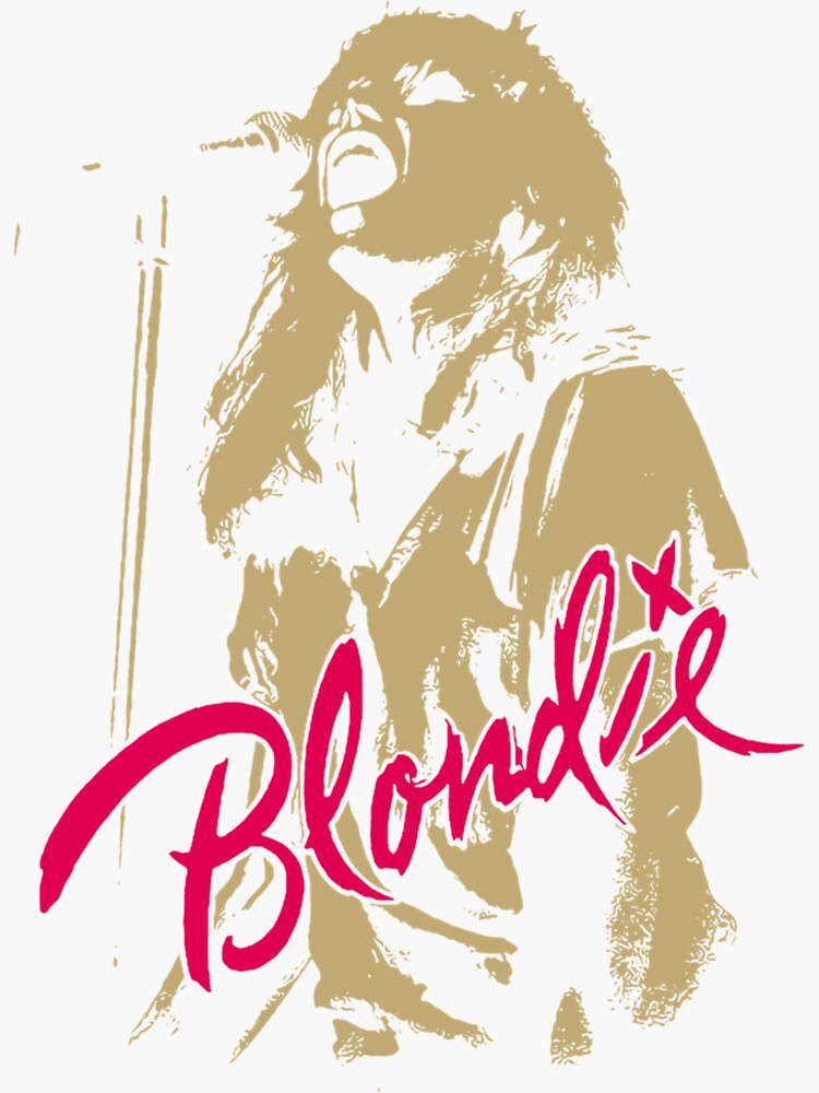 "Blondie Band - White Digital Design" Sticker by carneswquin | Redbubble