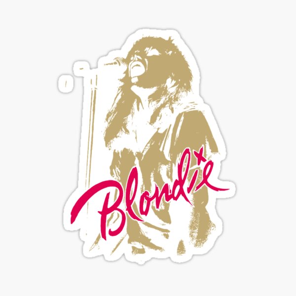 "Blondie Band - White Digital Design" Sticker by carneswquin | Redbubble