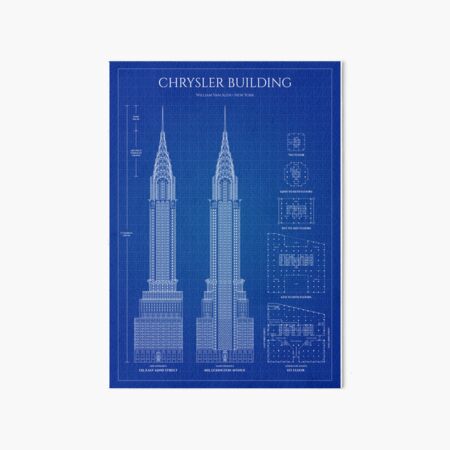 "Chrysler Building (Blueprint)" Art Board Print for Sale by BGALAXY ...