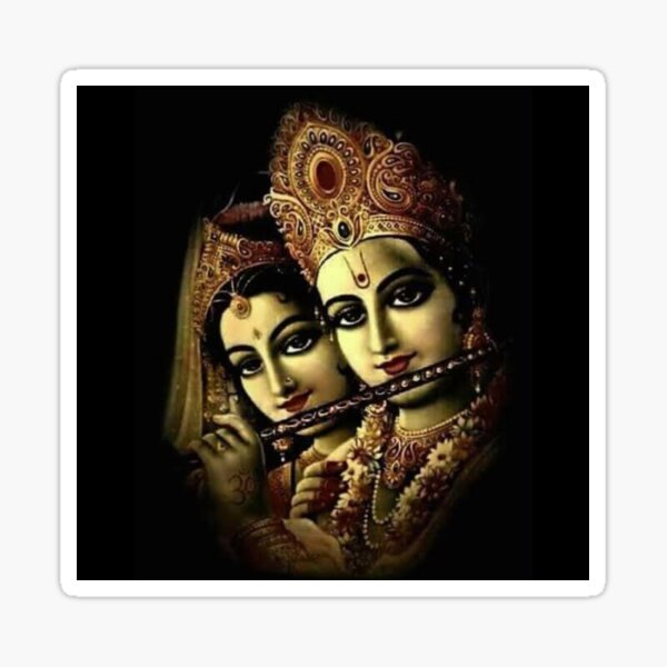 "Radha Krishna smiling print " Sticker for Sale by ChikkiDesigns ...