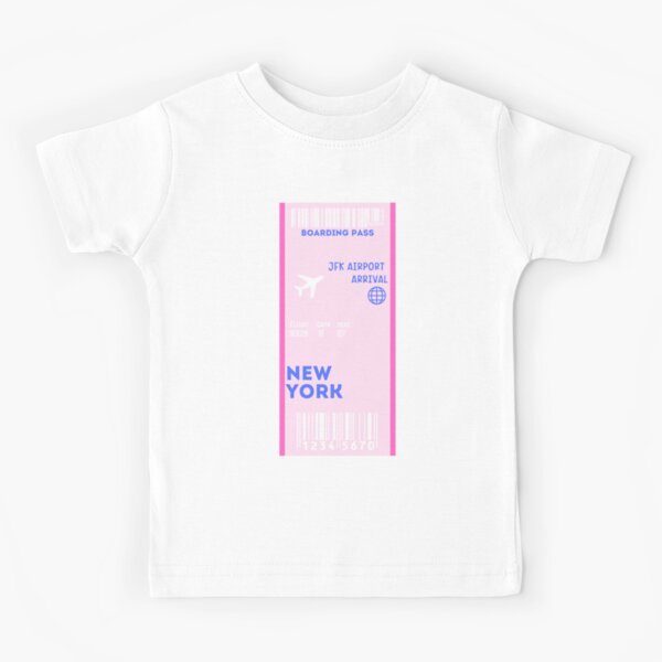 "Preppy airplane ticket New York JFk airport" Kids T-Shirt for Sale by ...