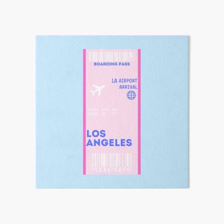 "Preppy airplane ticket Los Angeles LA airport" Art Board Print by ...