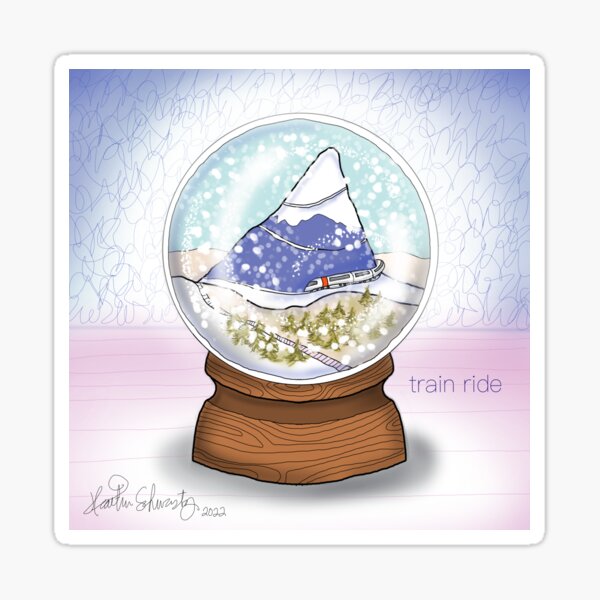 "Snowglobe Mountain Ice Train" Sticker for Sale by heathersartwork ...