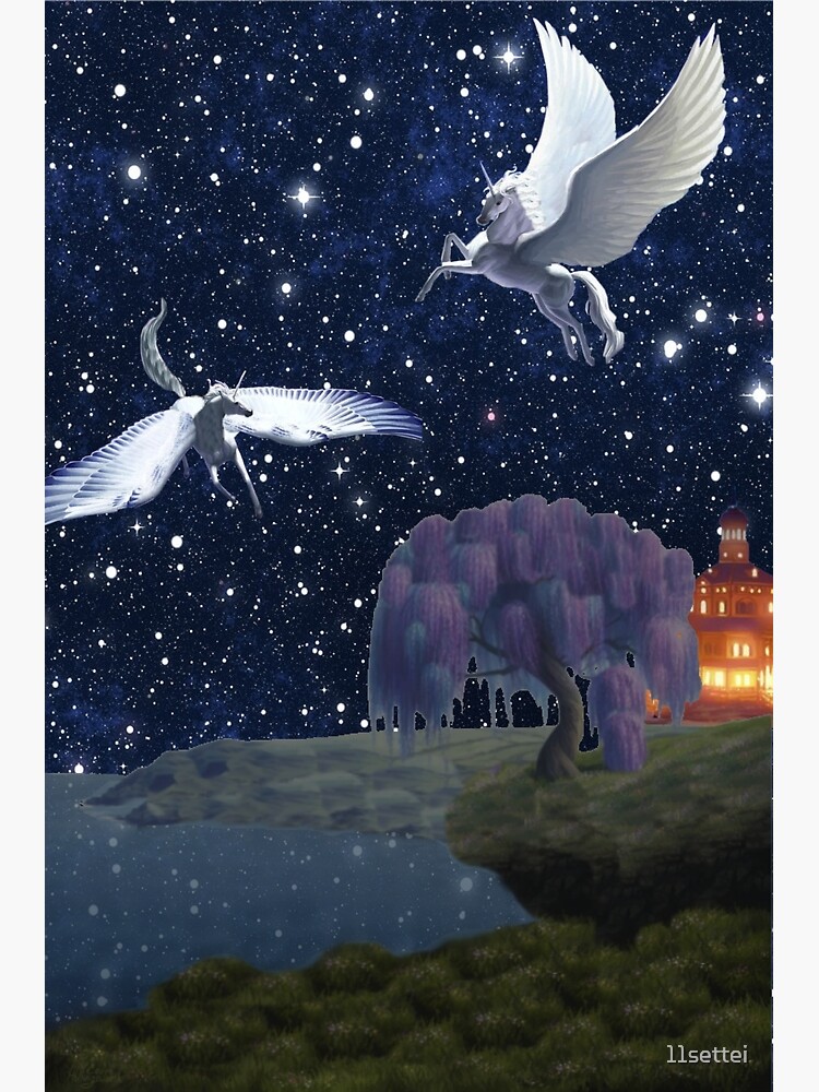 "Silveny and Greyfell Flying Over Havenfield" Poster for Sale by ...