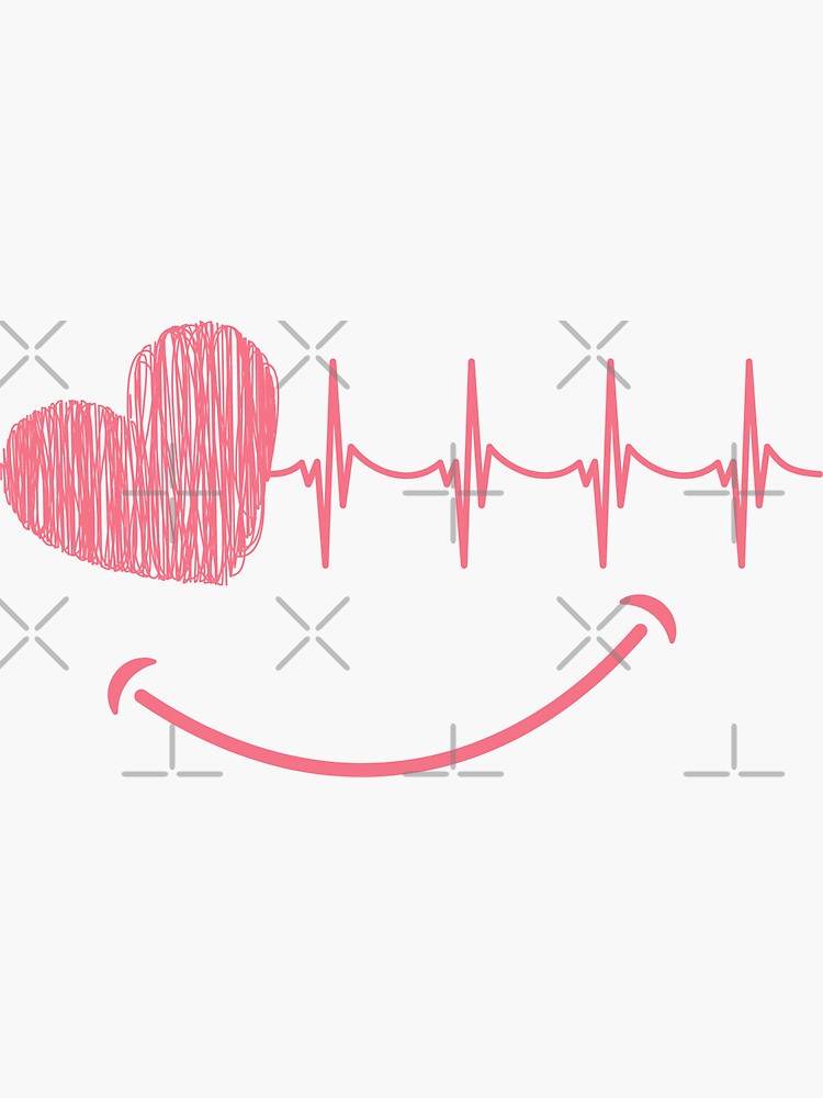 "Smiley Love pulse " Sticker by AbramStudio | Redbubble