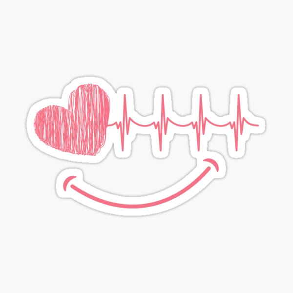 "Smiley Love pulse " Sticker by AbramStudio | Redbubble
