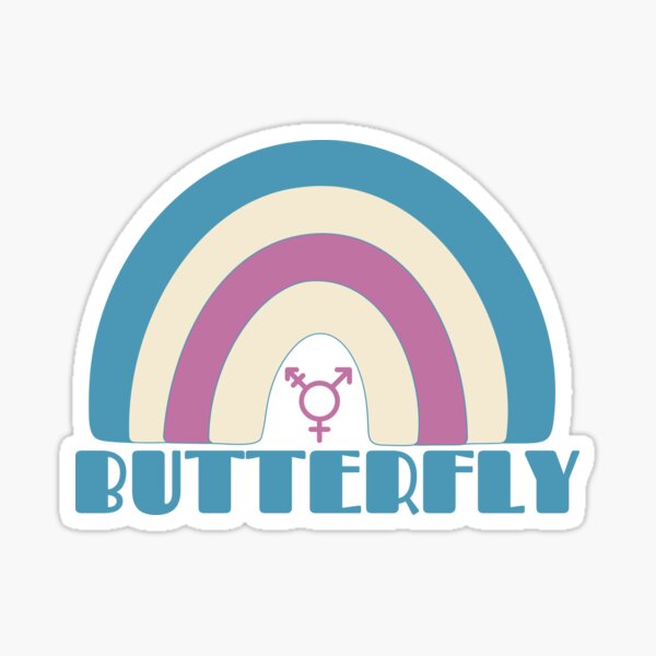 "TRANS RAINBOW BUTTERFLY TRANSGENDER PRIDE" Sticker for Sale by ...