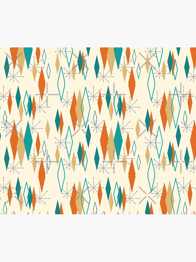 "Vintage 1950s triangle design pattern - Mid-Century Modern" Throw ...