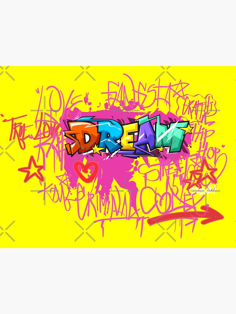 "Dream - Y2K style graffiti, 90s street art" Sticker by Salukeart ...