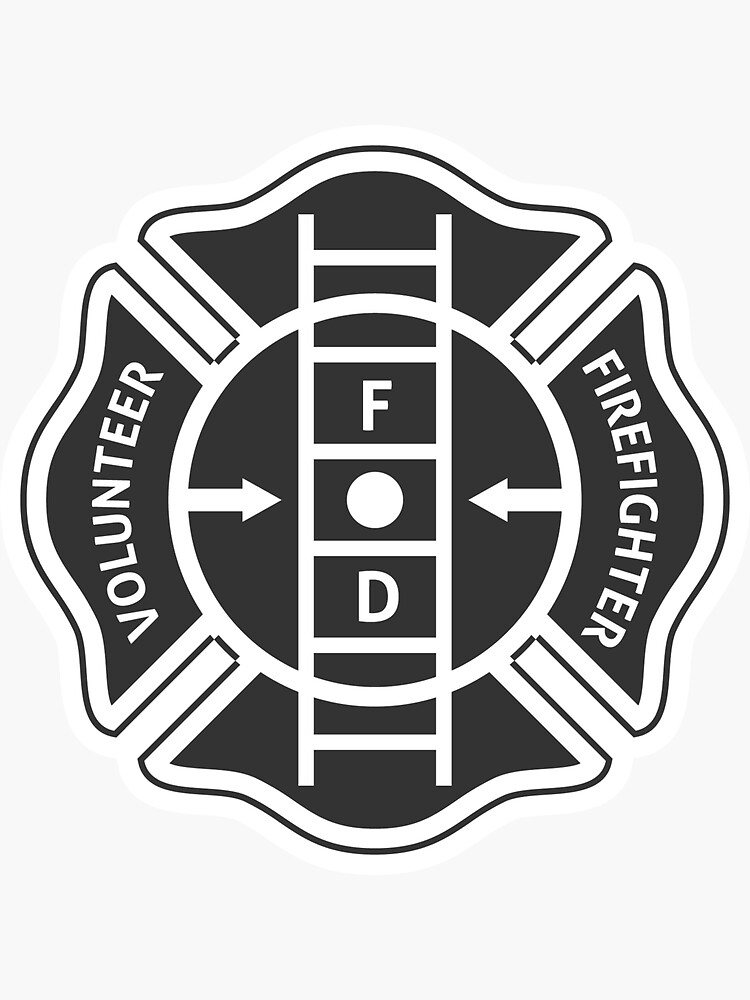 "Volunteer Firefighter Sticker" Sticker by wirequeen | Redbubble