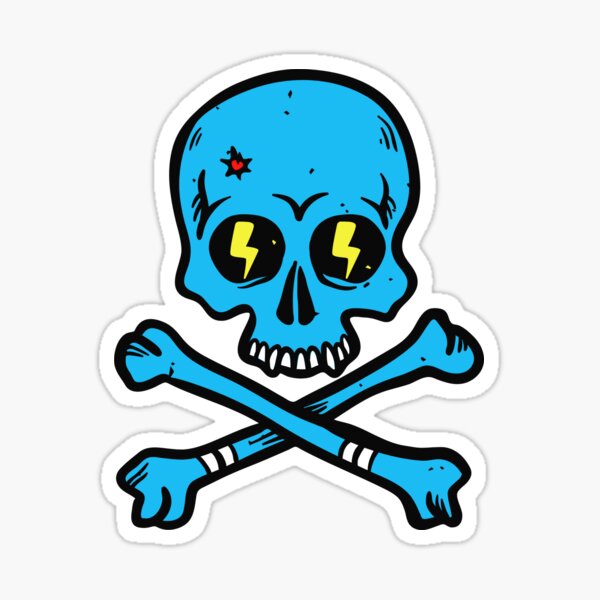 "Blue skull lighting " Sticker for Sale by NoLimitTy24 | Redbubble