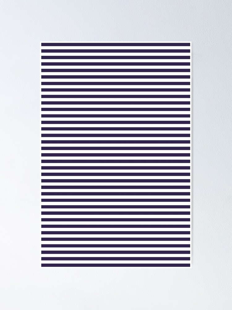 "NAVY BLUE and WHITE Horizontal PIN STRIPES" Poster for Sale by ...