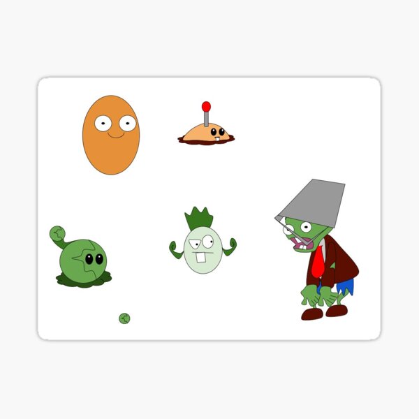 "pvz stickers 3!" Sticker for Sale by rand0mstuff | Redbubble
