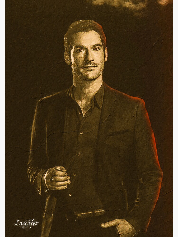 " Lucifer Retro Portrait." Sticker by SunsetArtAngel | Redbubble