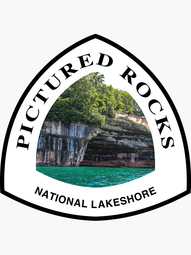 "Pictured Rocks National Lakeshore Trail Marker Sticker" Sticker for ...
