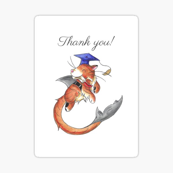 "Tiger Shark Grad (Tiger) (Thank You Card)" Sticker for Sale by ...