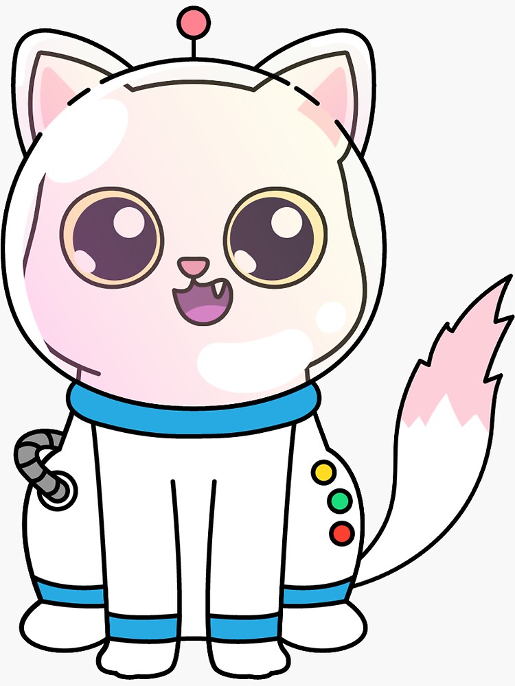 "Astro Cat | Cute Cat Artwork" Sticker for Sale by KeAiPrints | Redbubble