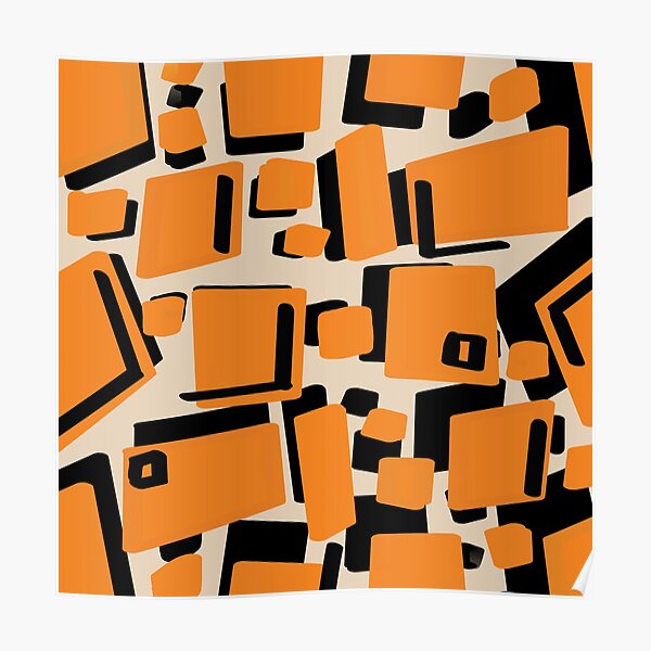 "Bold Orange Color Block Pattern in Orange & Black Color Palette ...