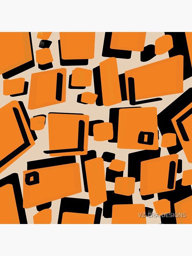 "Bold Orange Color Block Pattern in Orange & Black Color Palette ...