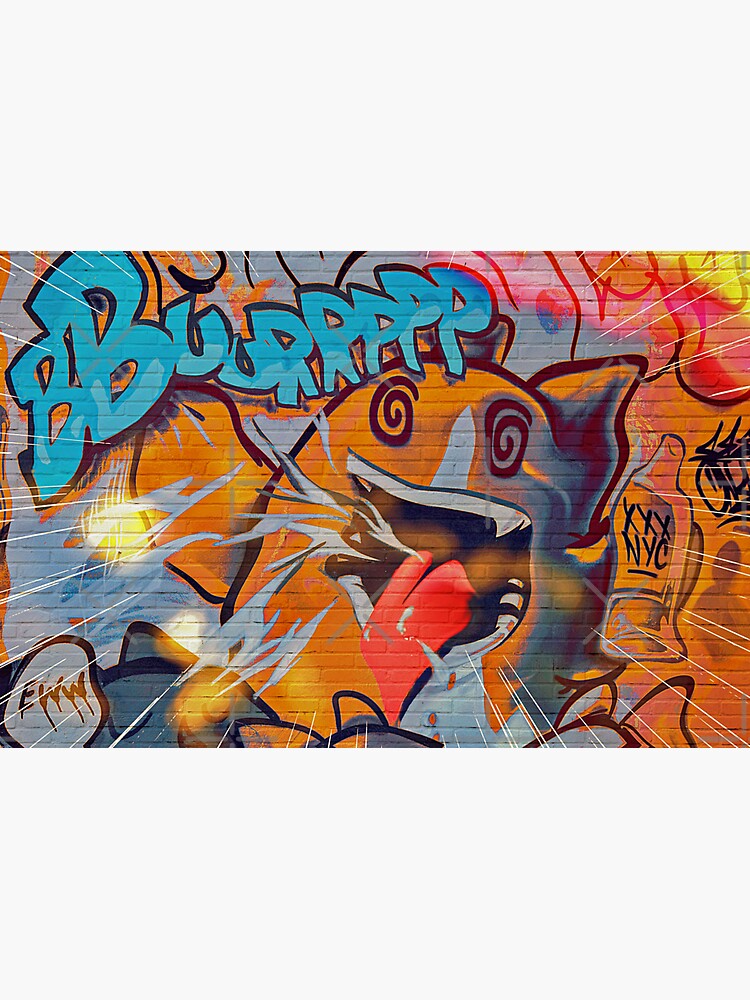 "Graffiti Street Art with Cat Burping Soda Pop" Sticker for Sale by ...