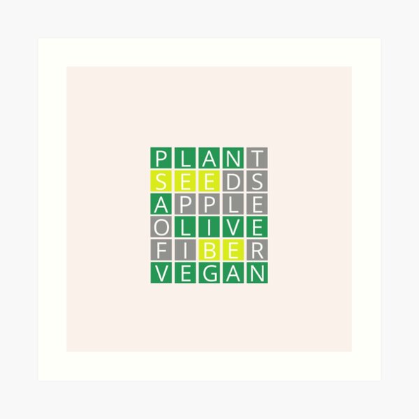 "Wordle Obsession, Vegan Wordle Plant Based, Power Language Wordle Game ...