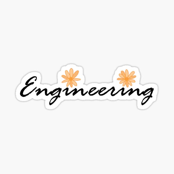 "Engineering Flowers- Orange" Sticker by ECKDesign | Redbubble