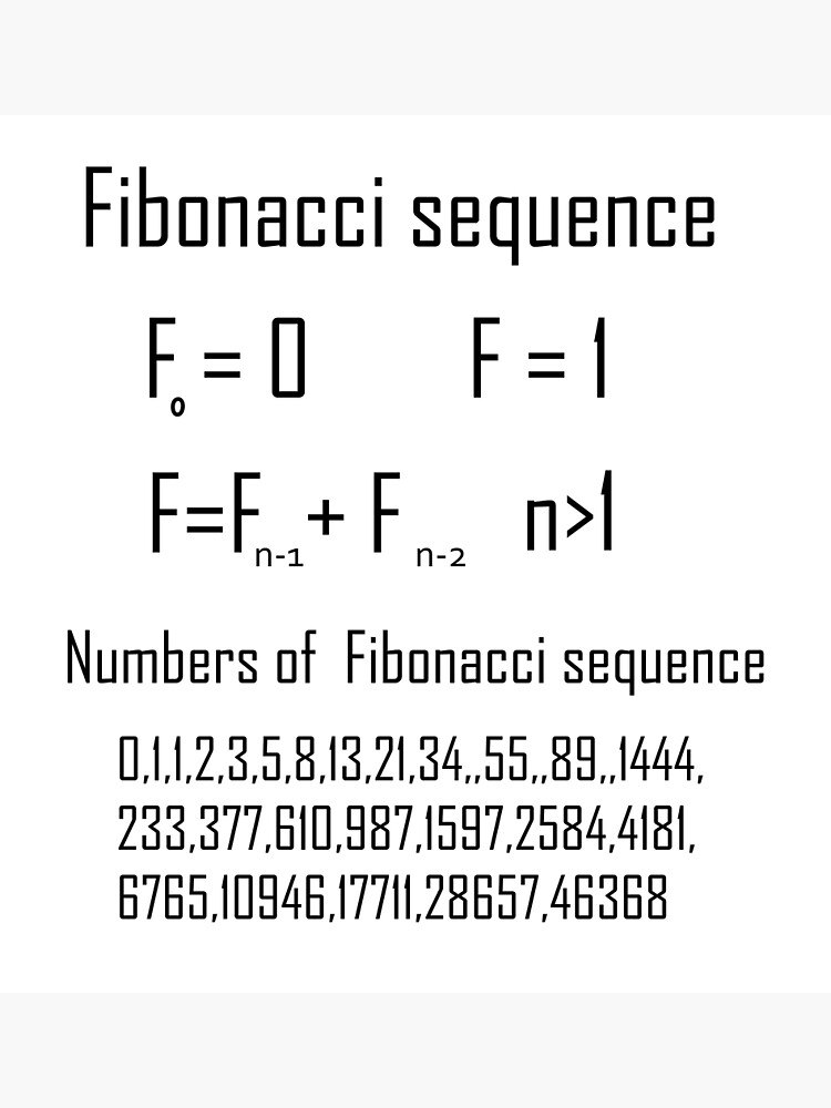 "Fibonacci sequence number " Poster by sciencefacts | Redbubble