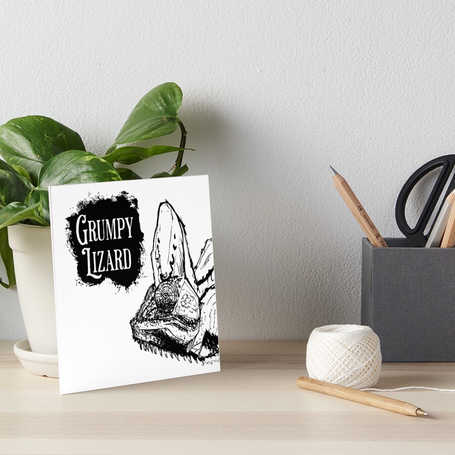 "Grumpy Lizard logo" Art Board Print for Sale by HumbleFire | Redbubble