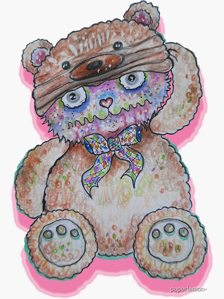 "Tired teddy" Sticker by paperlemon- | Redbubble