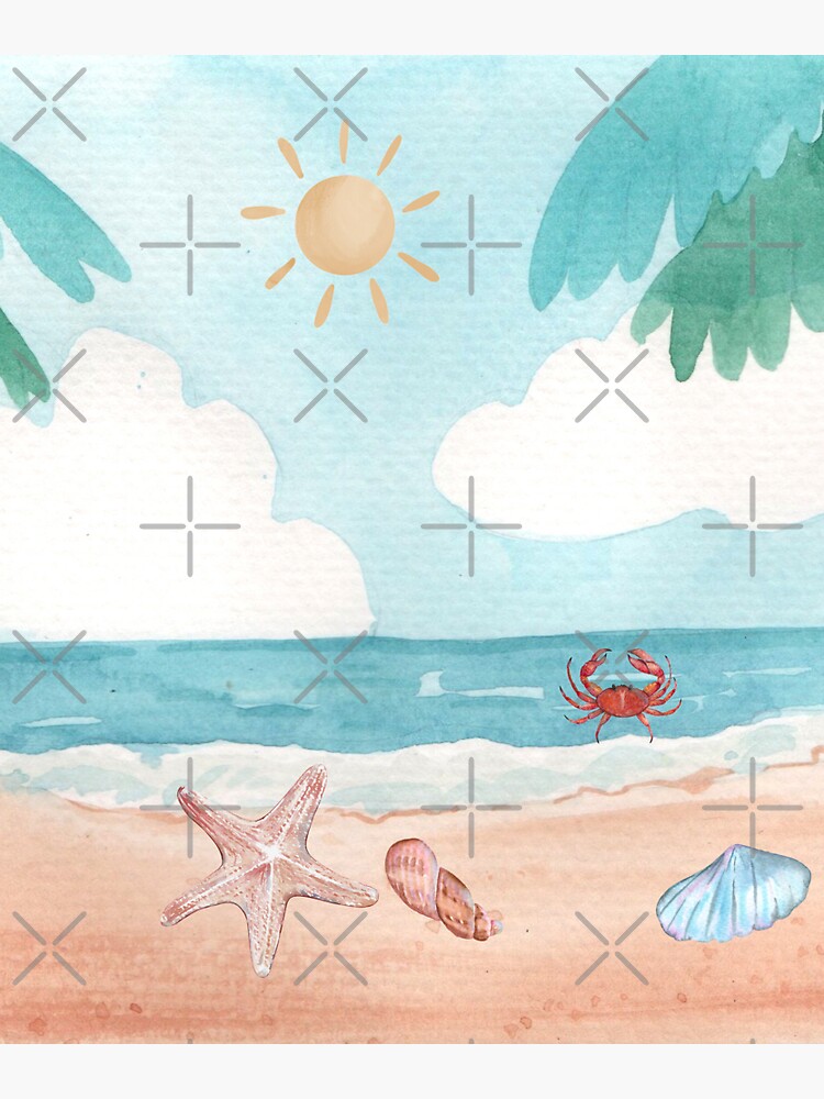 "Beach Scene" Sticker by HappyLifeCreate | Redbubble