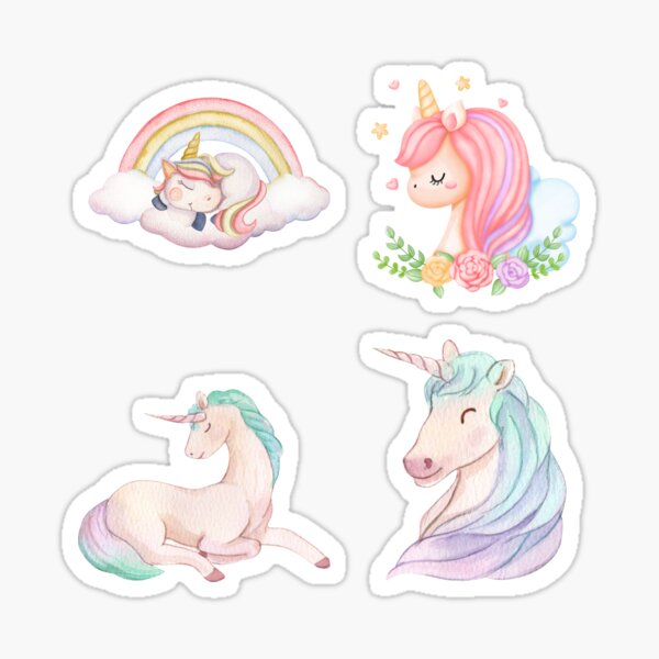 "Cute unicorns pack" Sticker for Sale by Rhimelbs | Redbubble