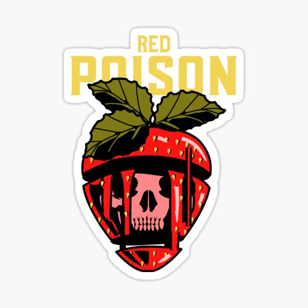 "Red poison funny food illustration" Sticker for Sale by deluxis ...