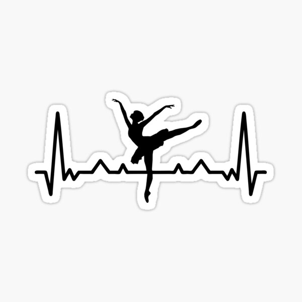 "Ballerina heartbeat - ballet lover heart beat" Sticker by pixxart ...