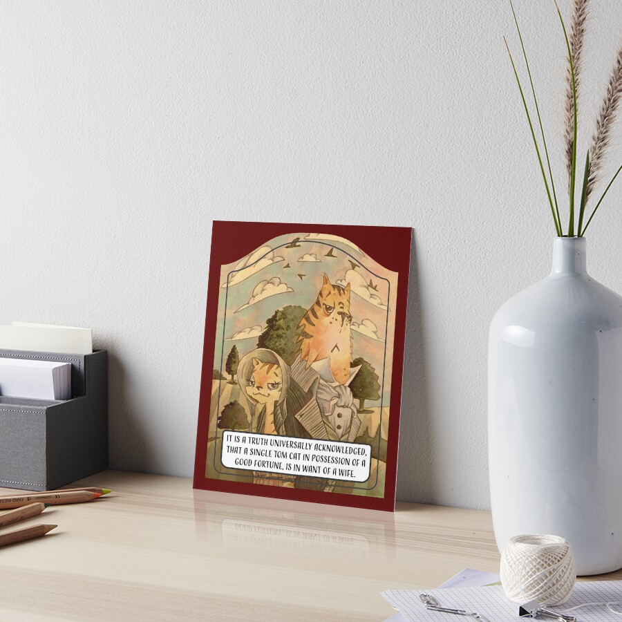 "Cute cats Pride and Prejudice - funny Jane Austen " Art Board Print by ...