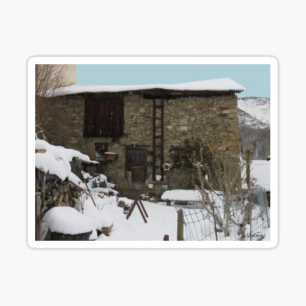 "Maison sous la neige" Sticker for Sale by AHELENE | Redbubble