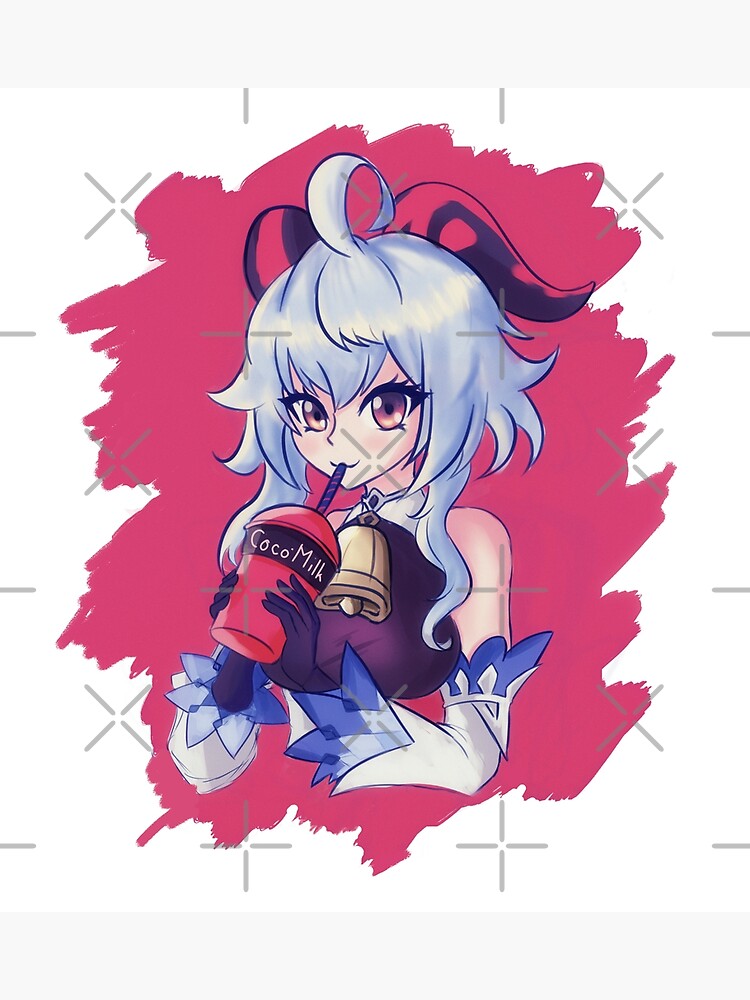 "Coco Goat (Ganyu) drinking Coco Milk - Genshin Impact" Photographic ...