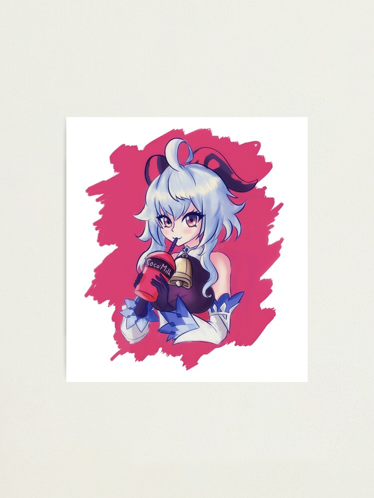 "Coco Goat (Ganyu) drinking Coco Milk - Genshin Impact" Photographic ...