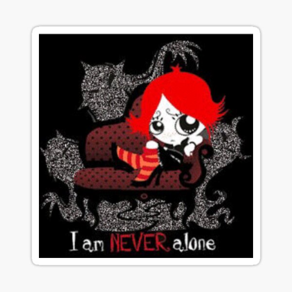 "I am NEVER alone Ruby Gloom Sticker Phone Case Pin" Sticker for Sale by -y2k- | Redbubble