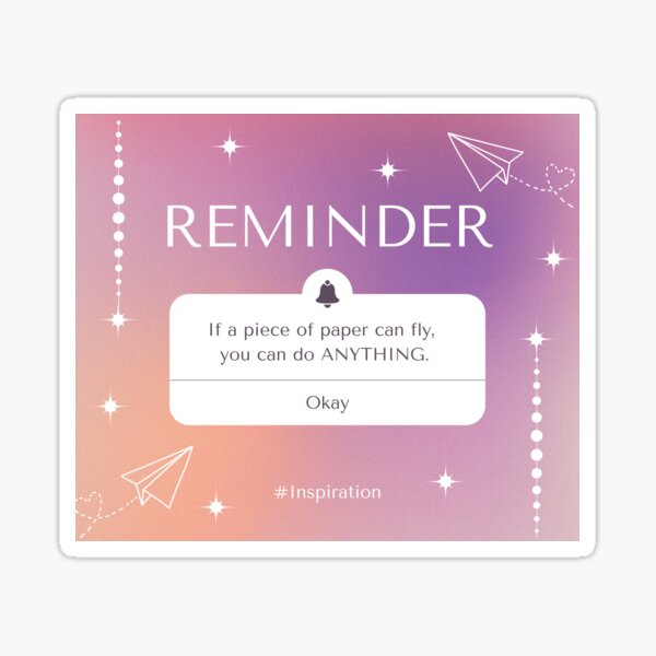 "Inspirational Reminder-Paper Airplane-Orange & Lavender Bold Variant ...
