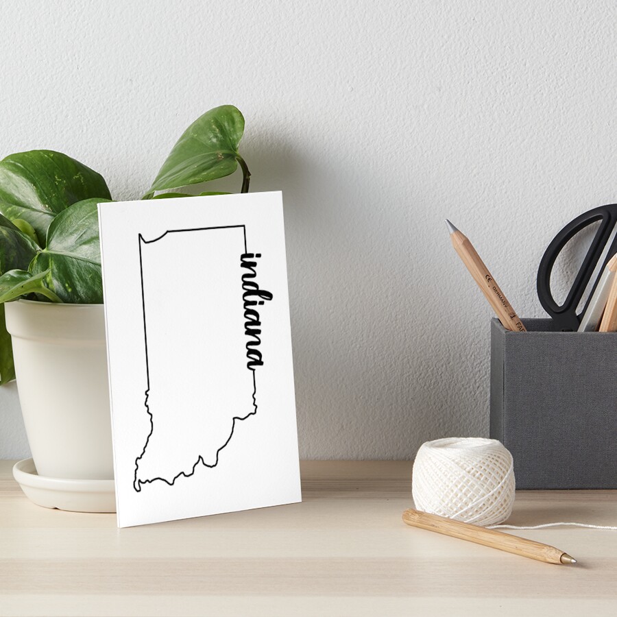 "Indiana State Outline" Art Board Print by EvolvClothing | Redbubble