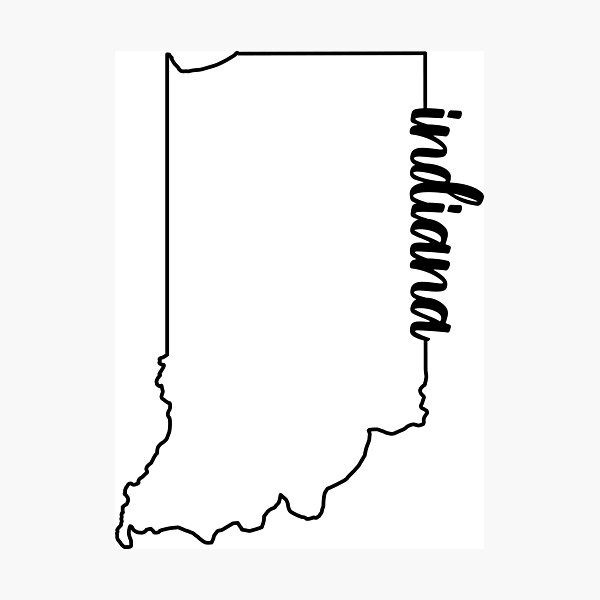 "Indiana State Outline" Photographic Print for Sale by EvolvClothing ...