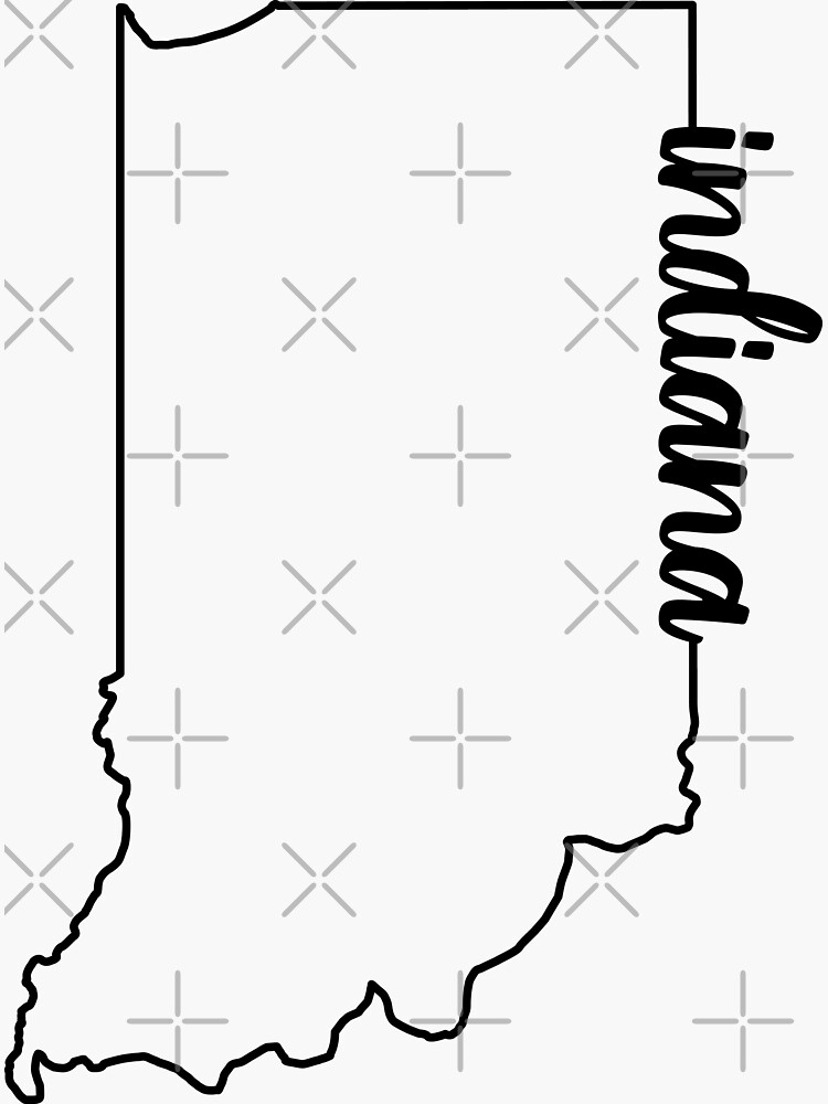 "Indiana State Outline" Sticker for Sale by EvolvClothing | Redbubble