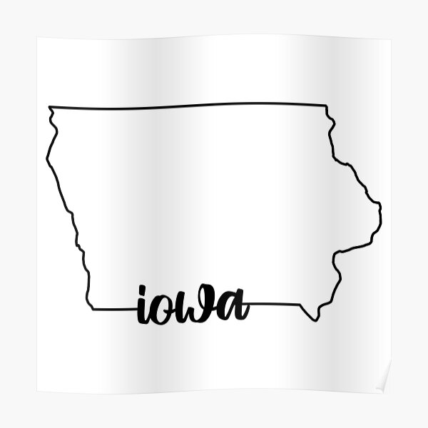 "Iowa State Outline" Poster by EvolvClothing | Redbubble