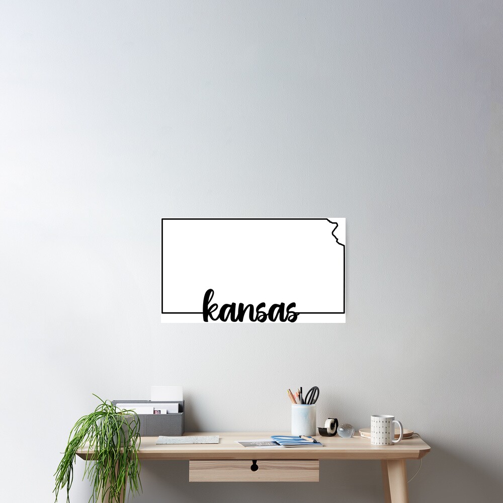 "Kansas State Outline" Poster by EvolvClothing | Redbubble