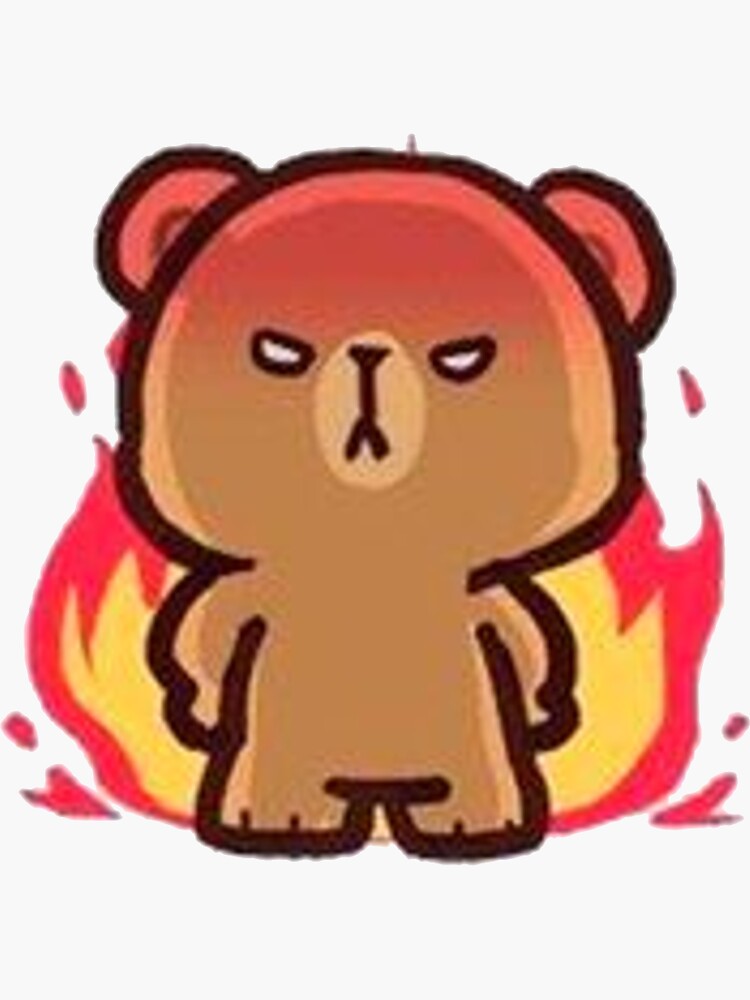 "cute little angry bear" Sticker by L0velyBubbles | Redbubble