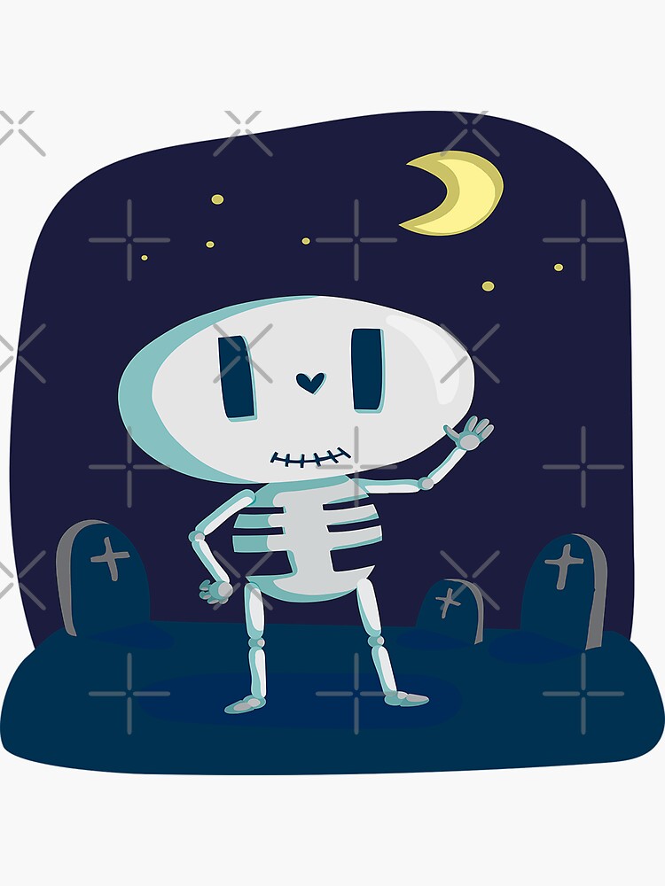 "happy skeleton" Sticker by ReachNoble | Redbubble