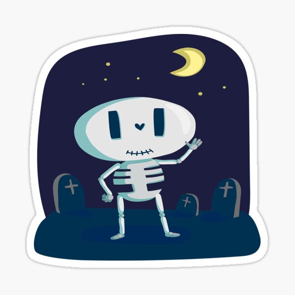 "happy skeleton" Sticker by ReachNoble | Redbubble