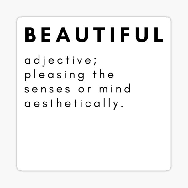 "Beautiful Definition" Sticker by aqueencreations | Redbubble