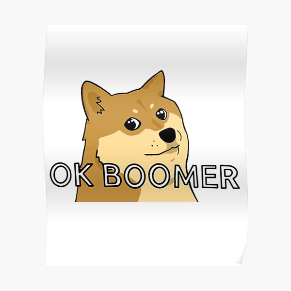 "OK BOOMER doge meme" Poster by NiamhRahman | Redbubble